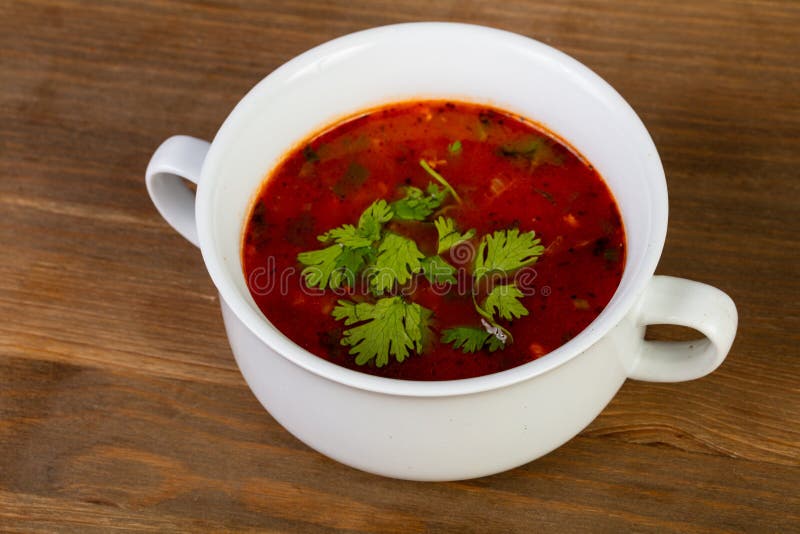 Russian solyanka soup stock image. Image of pork, solyanka - 128553851