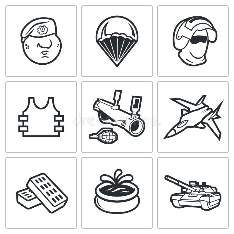 Russian Special Forces Icons Set. Vector Stock Vector - Illustration of ...