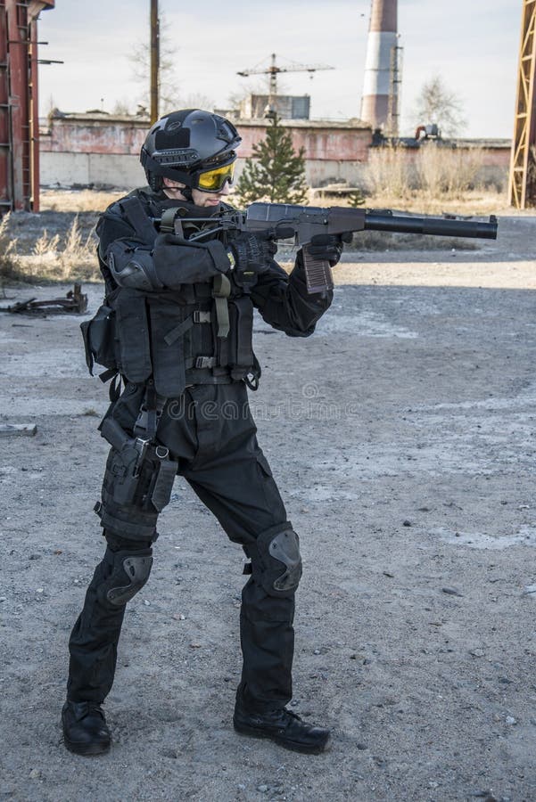 Russian Special Forces Training at a Military Training Ground. Stock ...