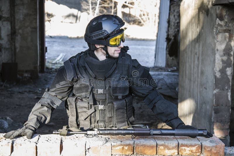 Russian Special Forces Training at a Military Training Ground. Stock ...