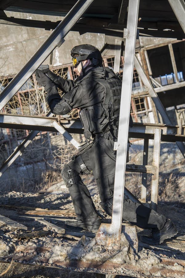 Russian Special Forces Training at a Military Training Ground. Stock ...