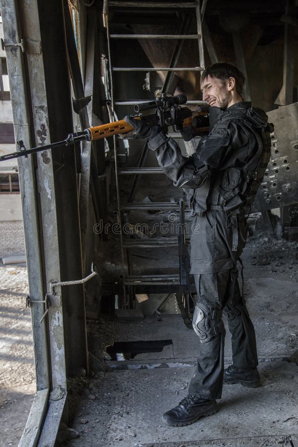 Russian Special Forces Training at a Military Training Ground. Stock ...