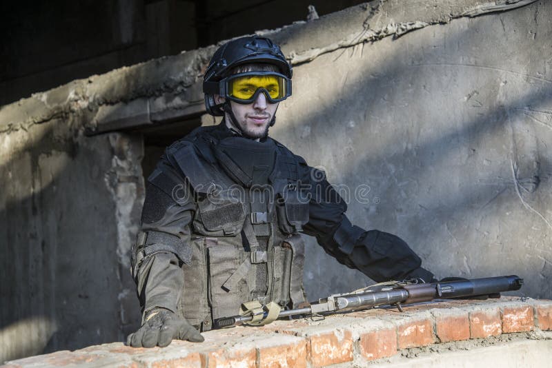 Russian Special Forces Training at a Military Training Ground. Stock ...