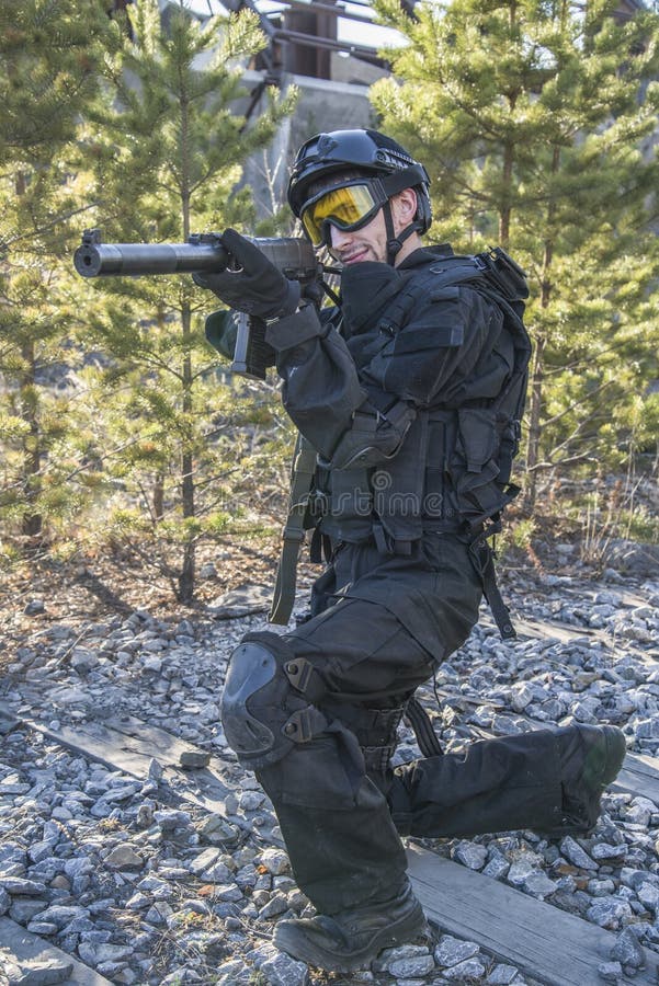 Russian Special Forces Training at a Military Training Ground. Stock ...