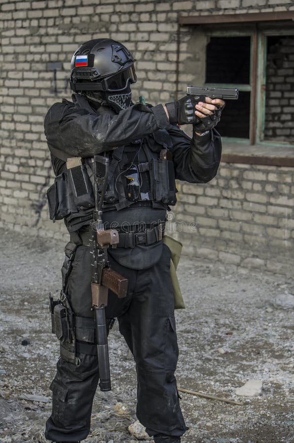 Russian Special Forces Training at a Military Training Ground. Stock ...