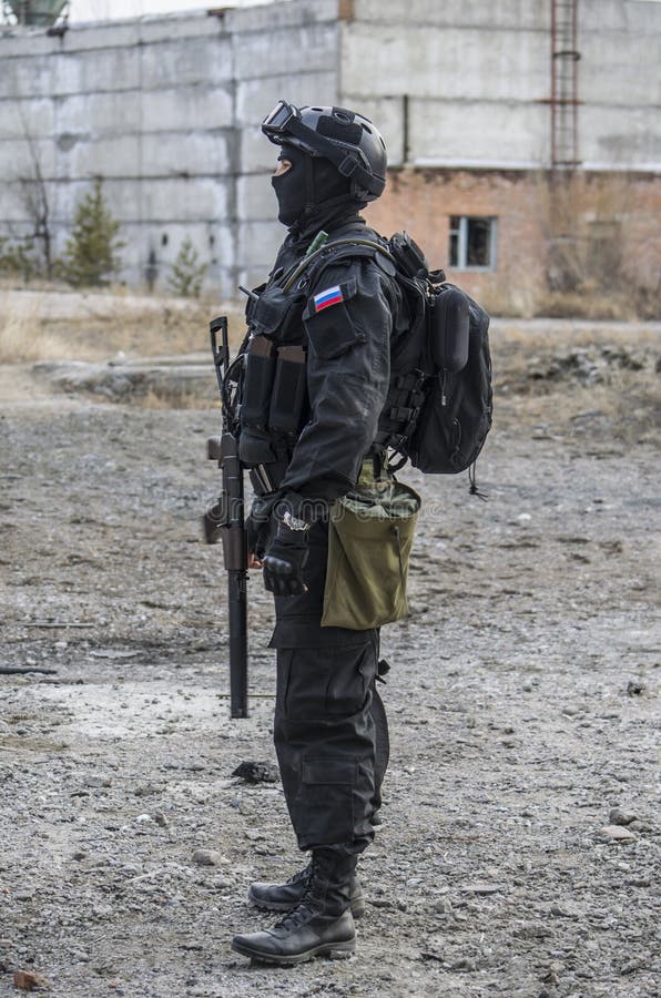 Russian Special Forces Training at a Military Training Ground. Stock ...