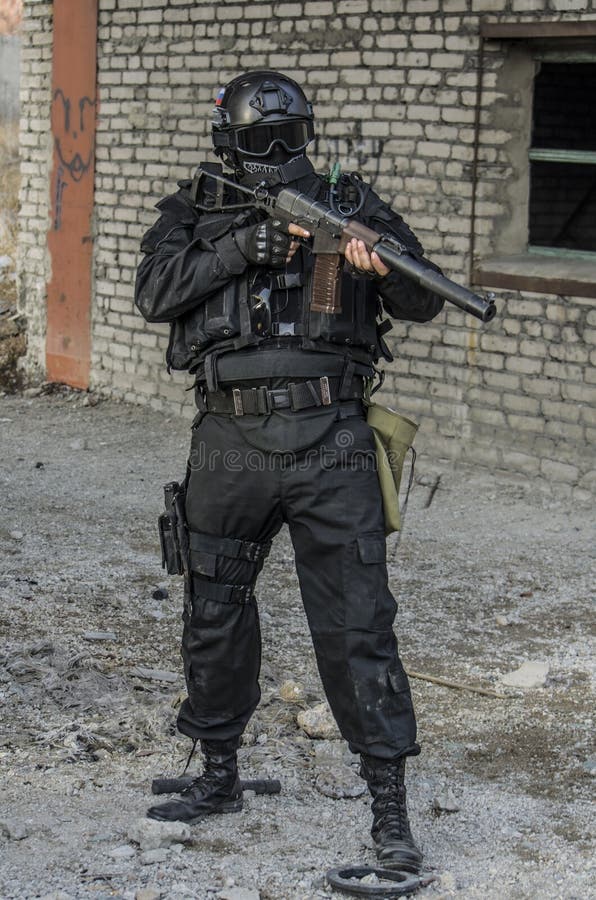 Russian Special Forces Training at a Military Training Ground. Stock ...