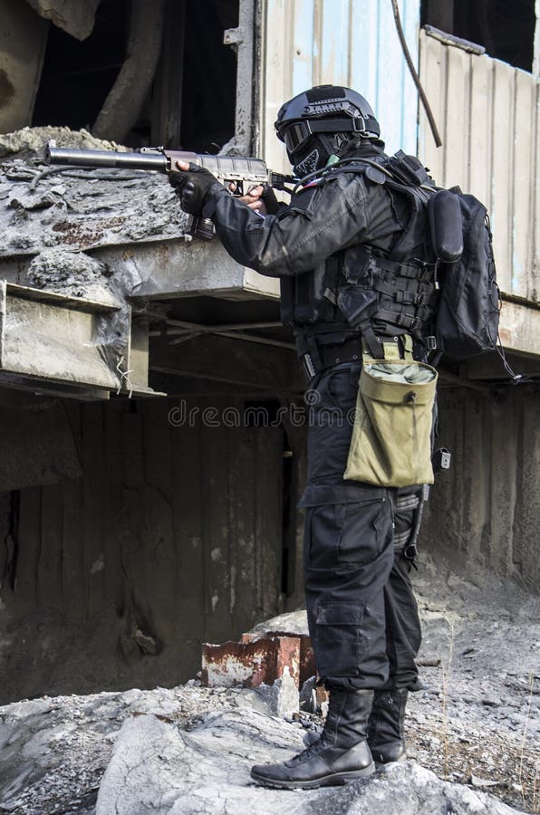 Russian Special Forces Training at a Military Training Ground. Stock ...
