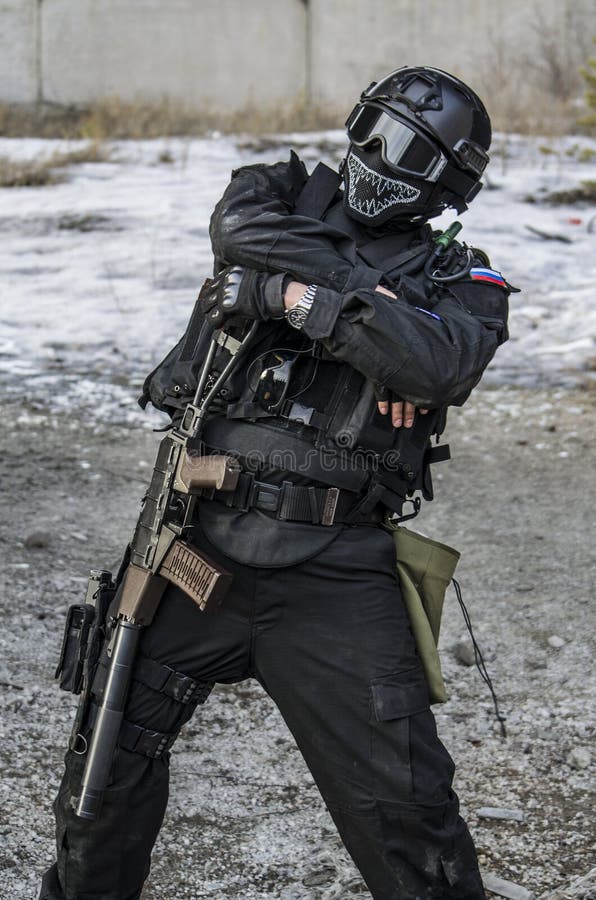 Russian Special Forces Training at a Military Training Ground. Stock ...