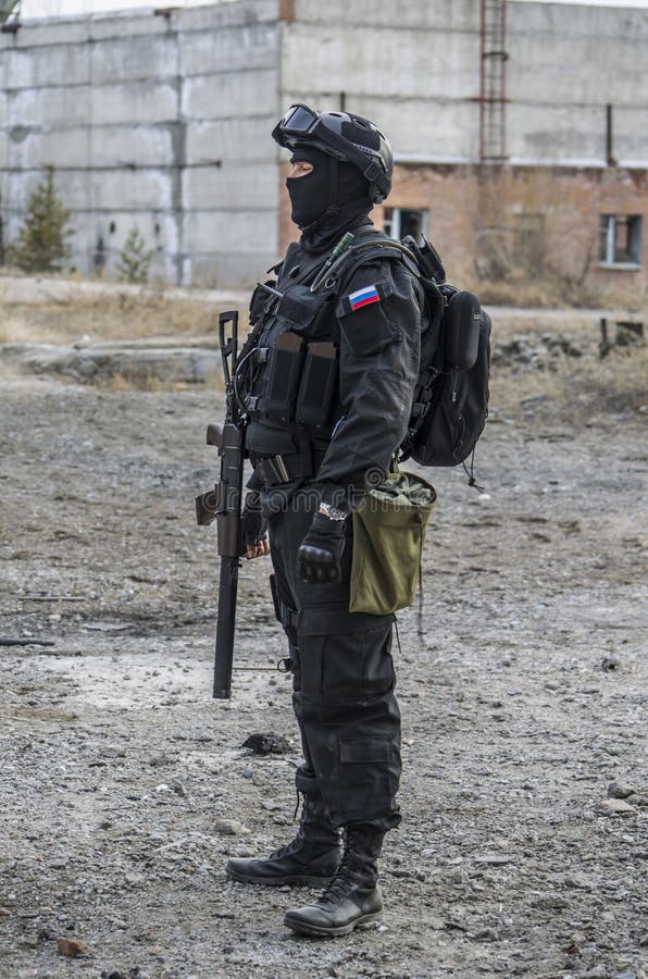Russian Special Forces Training at a Military Training Ground. Stock ...