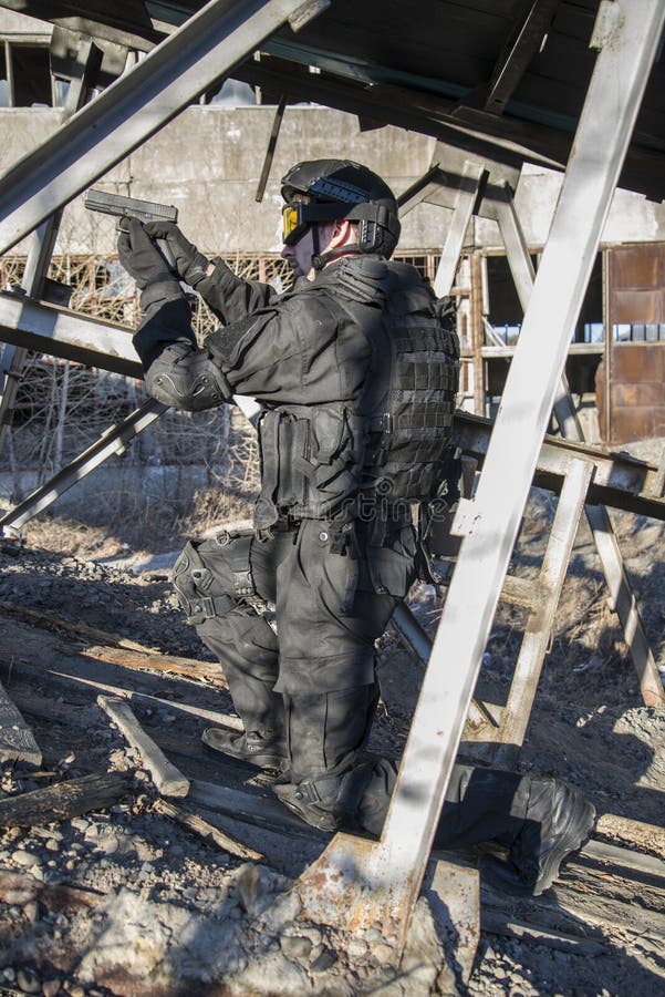 Russian Special Forces Training at a Military Training Ground. Stock ...
