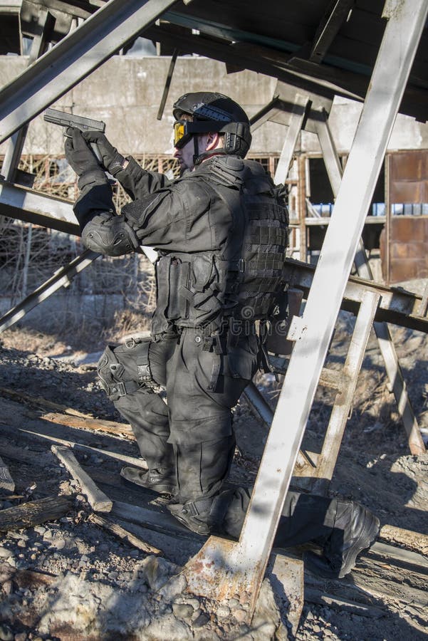 Russian Special Forces Training at a Military Training Ground. Stock ...