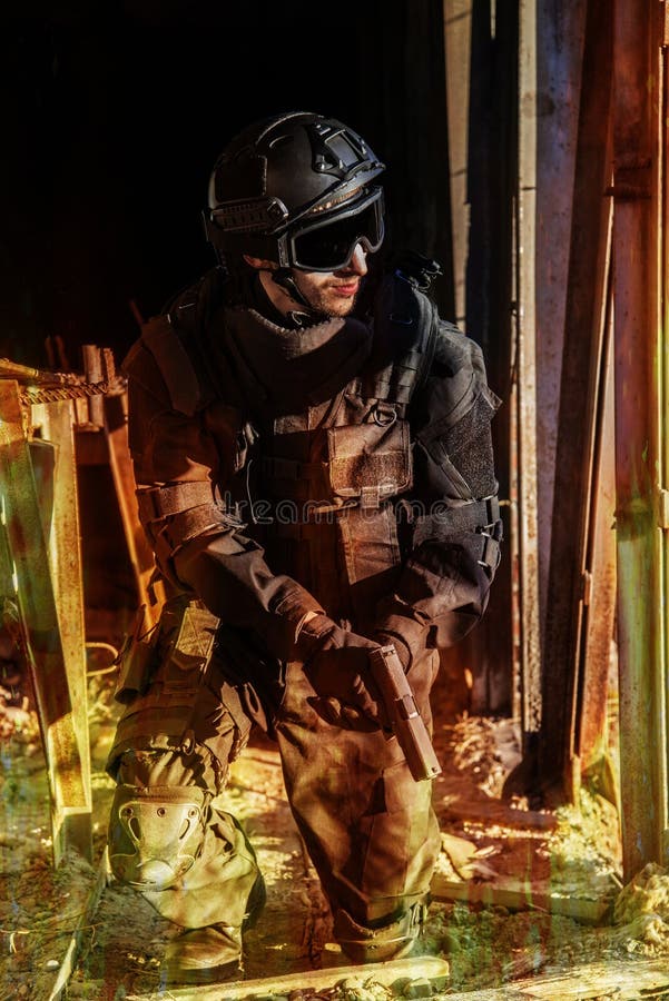 Russian Special Forces Training at a Military Training Ground. Stock ...