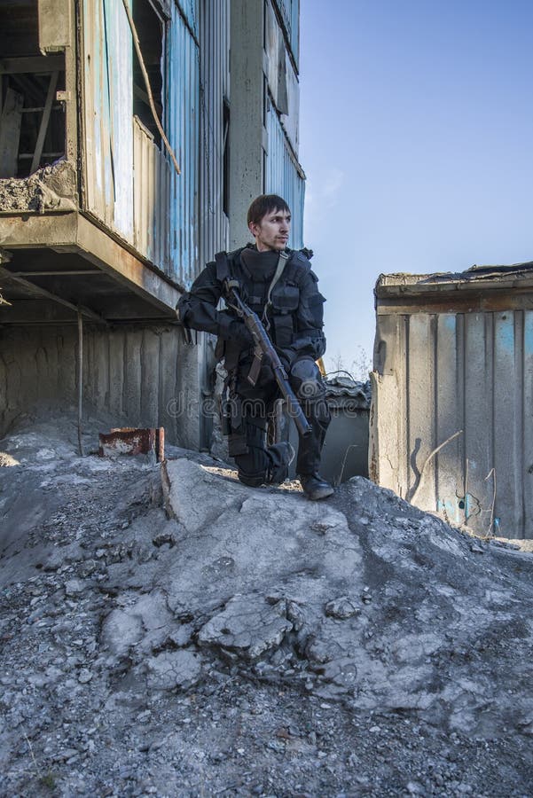 Russian Special Forces Training at a Military Training Ground. Stock ...