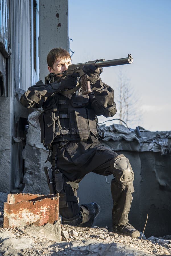 Russian Special Forces Training at a Military Training Ground. Stock ...