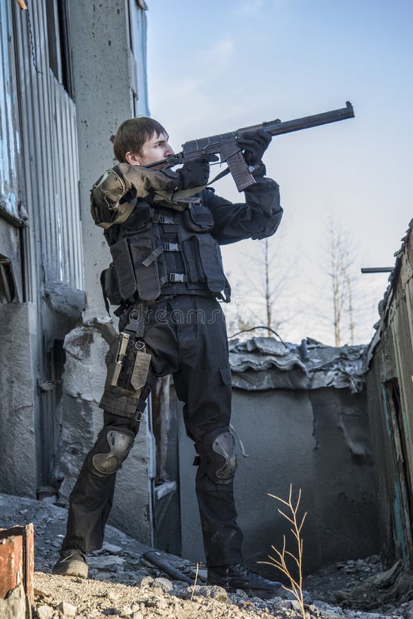 Russian Special Forces Training at a Military Training Ground. Stock ...