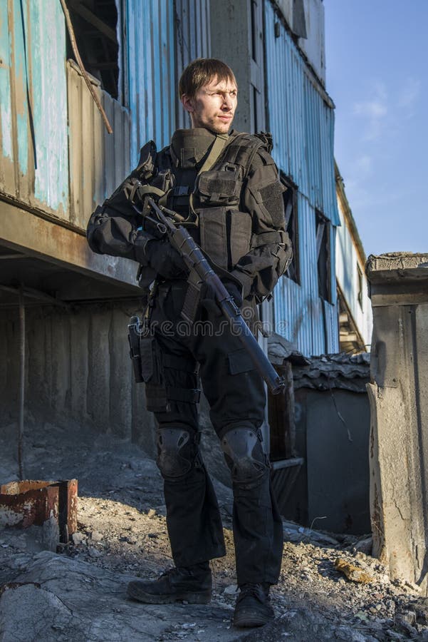 Russian Special Forces Training at a Military Training Ground. Stock ...