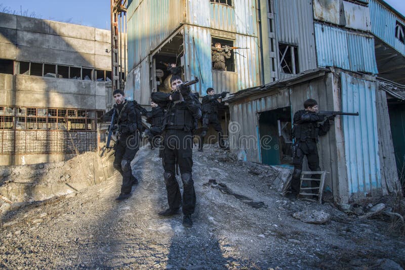 Russian Special Forces Training at a Military Training Ground. Stock ...