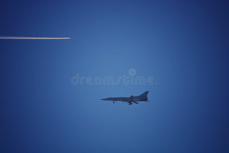 Russian strategic bomber stock photo. Image of transportation - 94982980