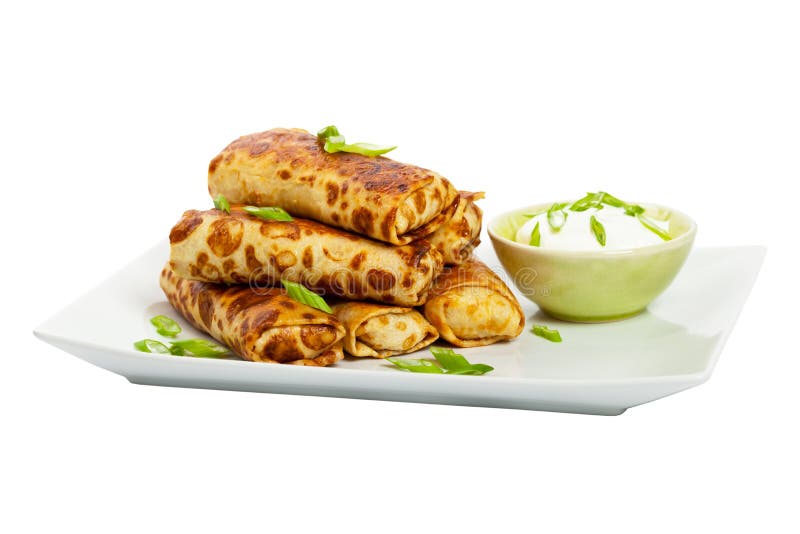 Russian Stuffed Blintzes stock photo. Image of crepes - 71782086