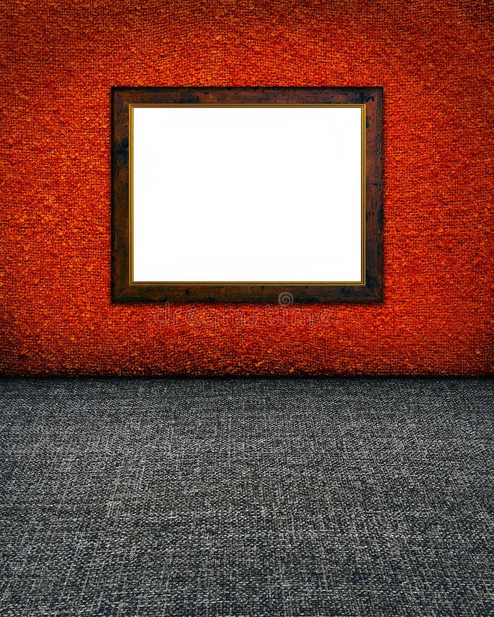 Russian Style Golden Frame on Terracotta Wall Stock Photo - Image of ...