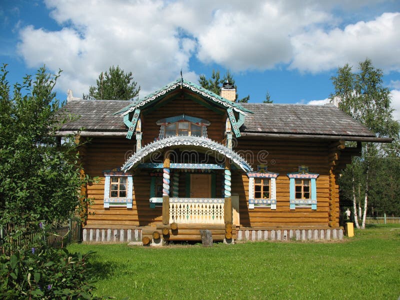 Russian Style. Wooden House Picture. Image: 6323456