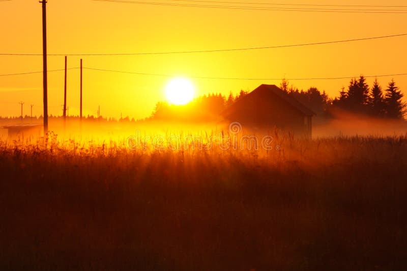 Russian sunset stock photo. Image of view, summer, sunny - 60761848