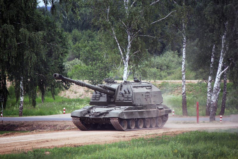 Russian Tank Msta-m on the Ground Stock Photo - Image of danger, modern ...