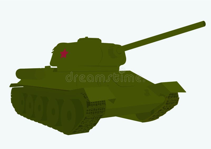 Russian tank T 34 stock vector. Illustration of tank, force - 4113094