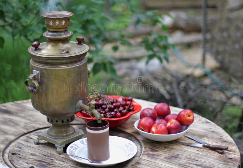 Russian tea stock image. Image of peach, tradition, green - 5637889