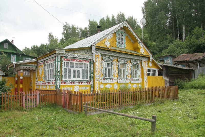 Russian traditional house stock image. Image of three - 173490985