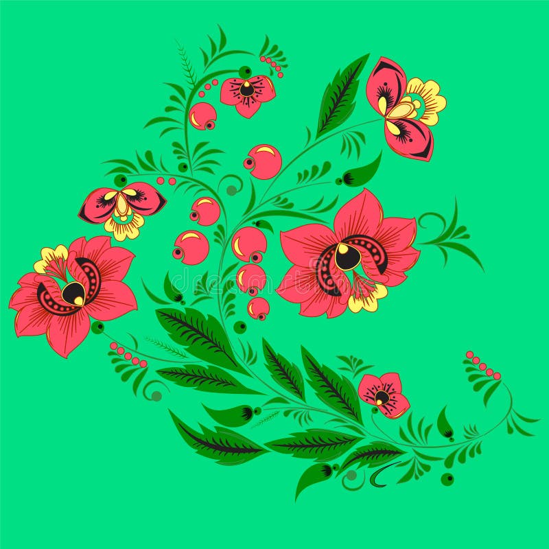 Russian Traditional Pattern Stock Vector - Illustration of flower ...