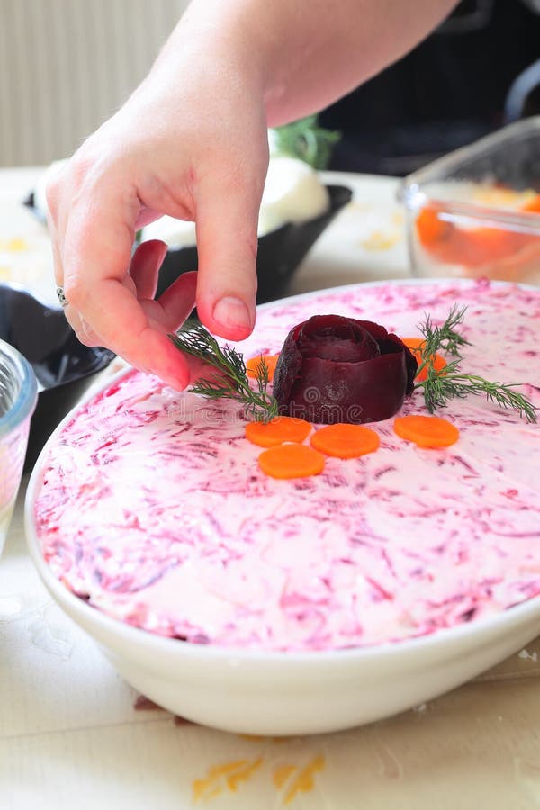 Russian Traditional Salad Herring Under Fur Coat Stock Image - Image of ...