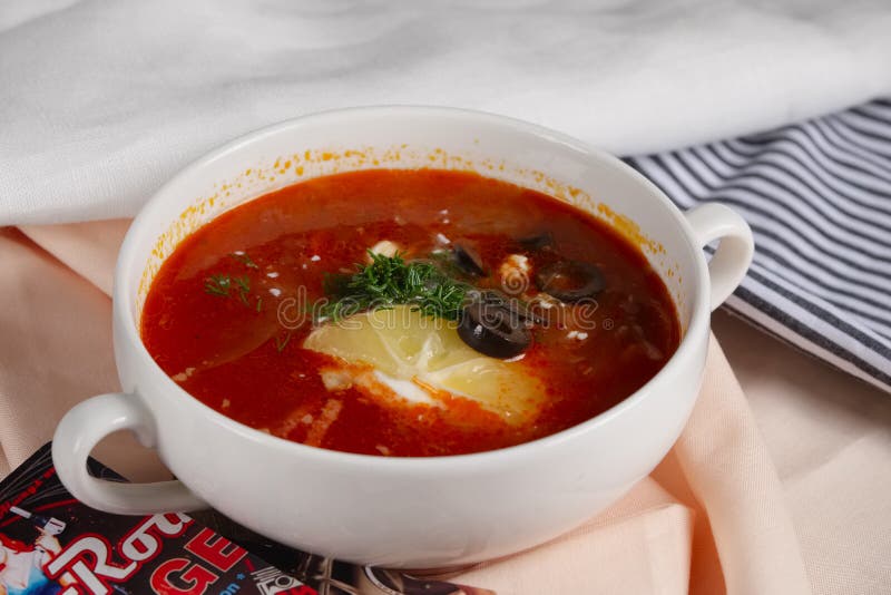 Russian Traditional Solyanka Soup. Stock Photo - Image of menu, food ...