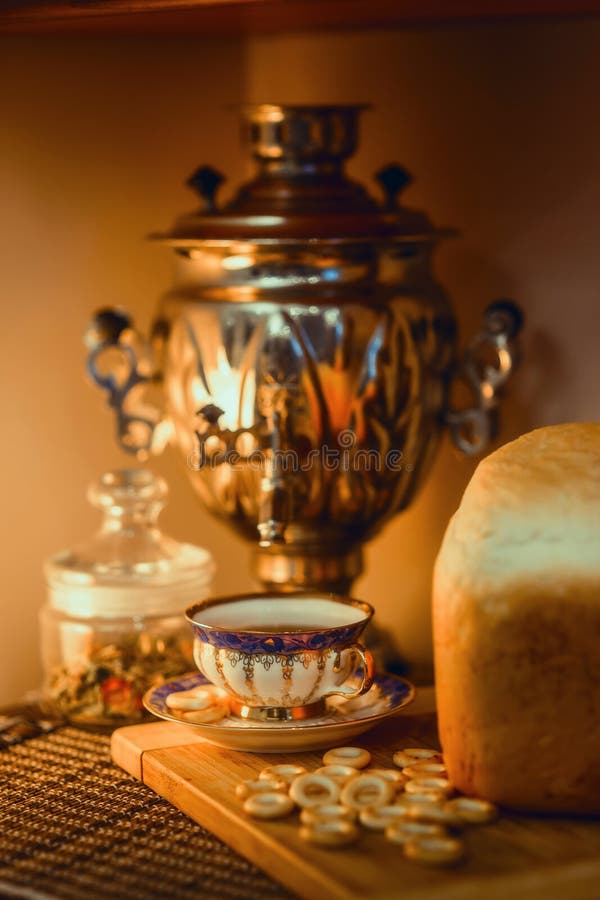 Russian Traditional Tea with Samovar Stock Photo - Image of kitchen ...