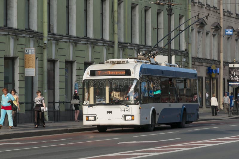Russian trolleybus editorial image. Image of russia, people - 28076325