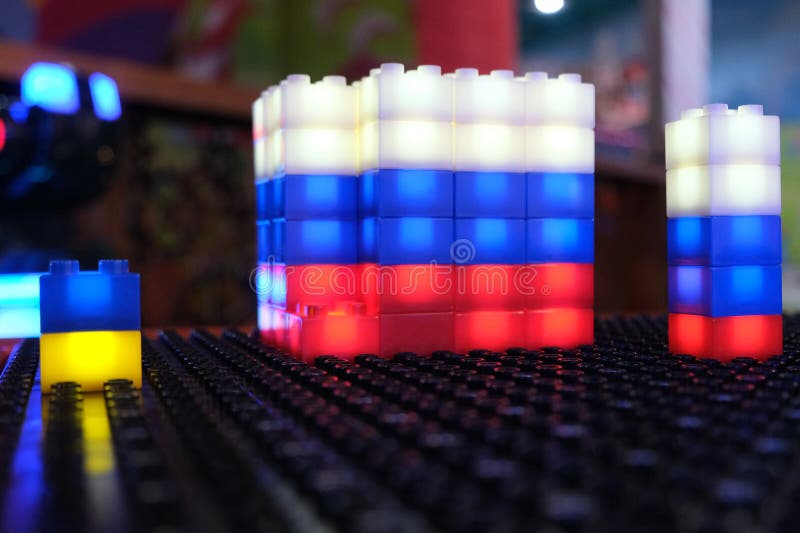 Large Block in the Form of the Flag of Russia, Small Block in the Form ...