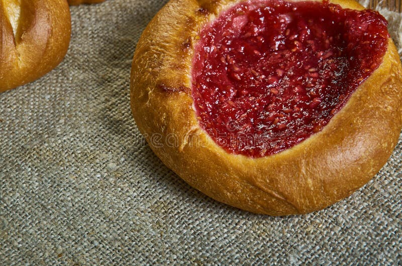 Traditional Russian Pastry Vatrushka Stock Photo - Image of dessert ...