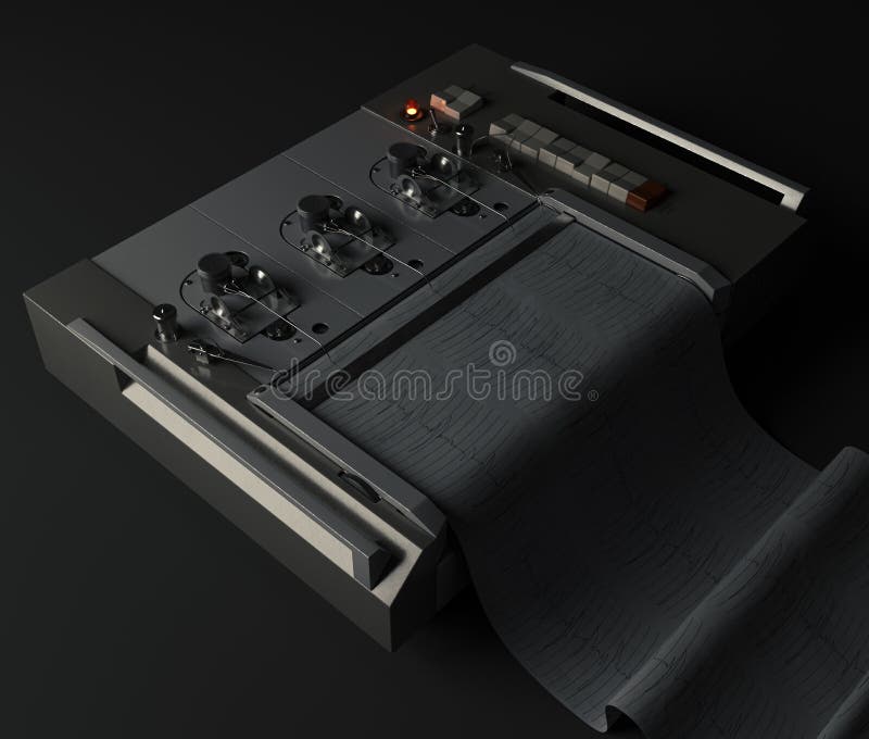 Russian Vintage Polygraph Lie Detector Machine Stock Illustration ...