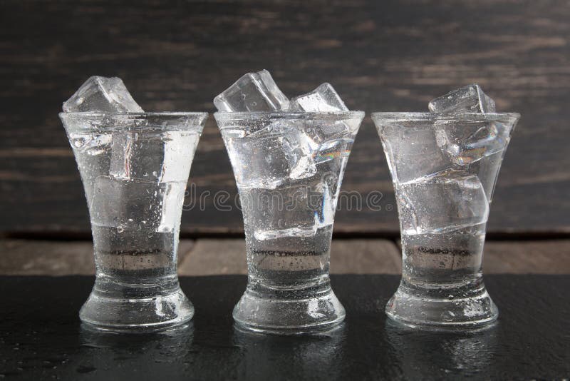 Russian Vodka Glass with Ice Stock Image - Image of yellow, fresh ...