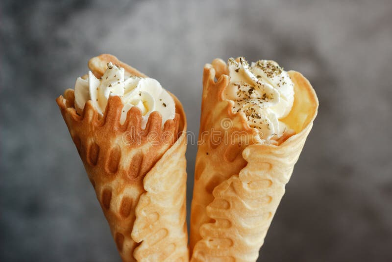 Russian Waffles with Cream Cheese and Spices Stock Photo - Image of ...