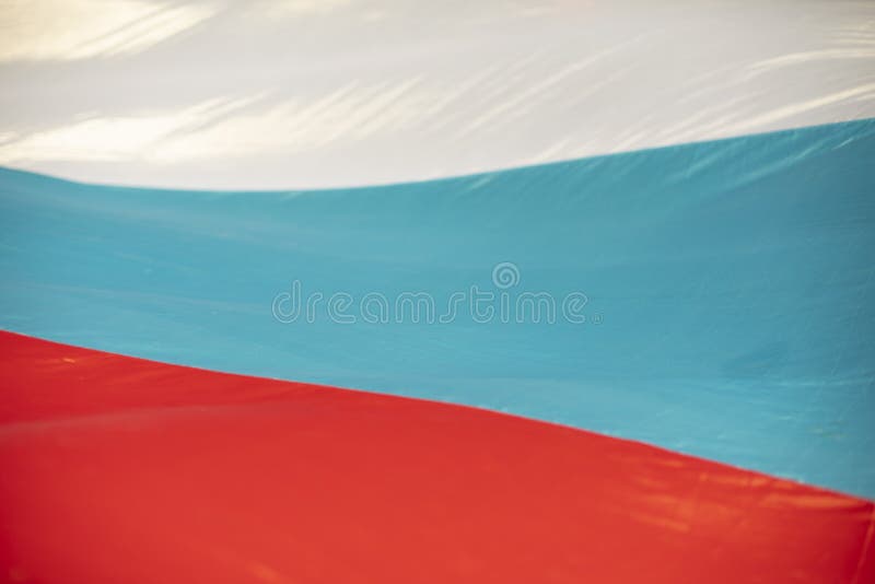 Russian Wave Flag. Fabric in Colors of State Flag of Russian Federation ...