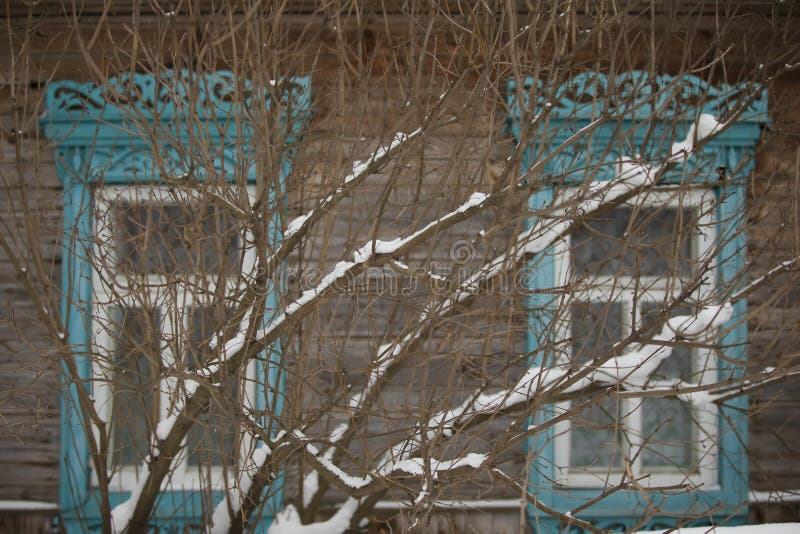 Russian Window Carved Platband Stock Photo - Image of platband ...