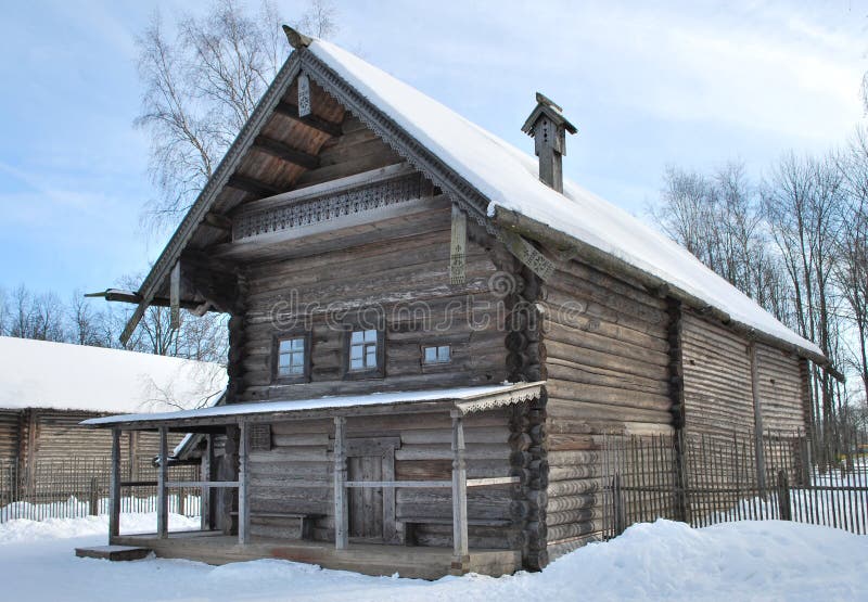 Russian wooden farmhouse stock image. Image of vitoslavlice - 26748211