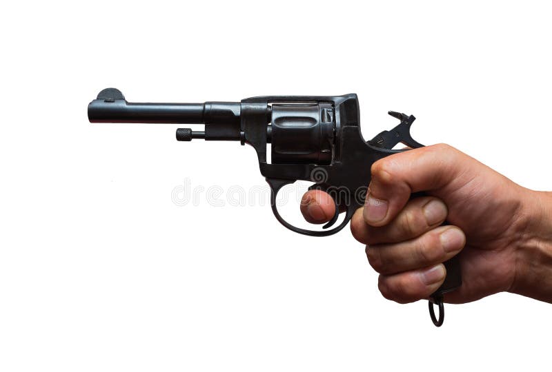 Russische Revolver Nagant Met Munitie Stock Afbeelding - Image of kanon ...