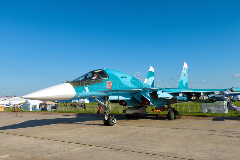 Russischer Jagdbomber Sukhoi Su-34 Redaktionelles Stockfotografie ...