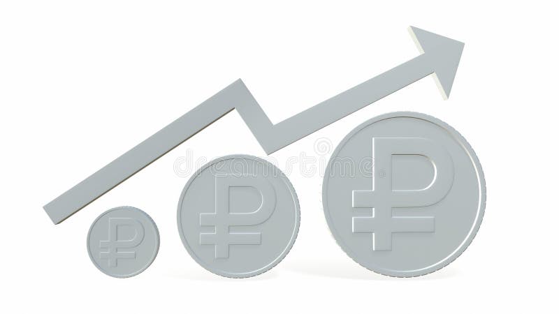 Russischer Rubel. Das Symbol Wird Immer 3D Angezeigt Stock Abbildung ...