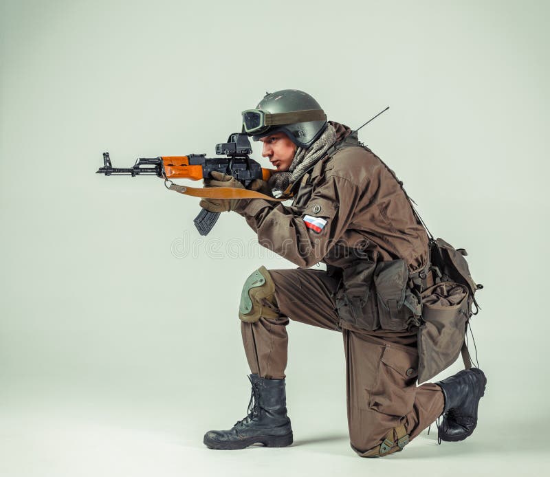 Russischer Soldat Der Besonderen Kräfte Stockfoto - Bild von kampf ...