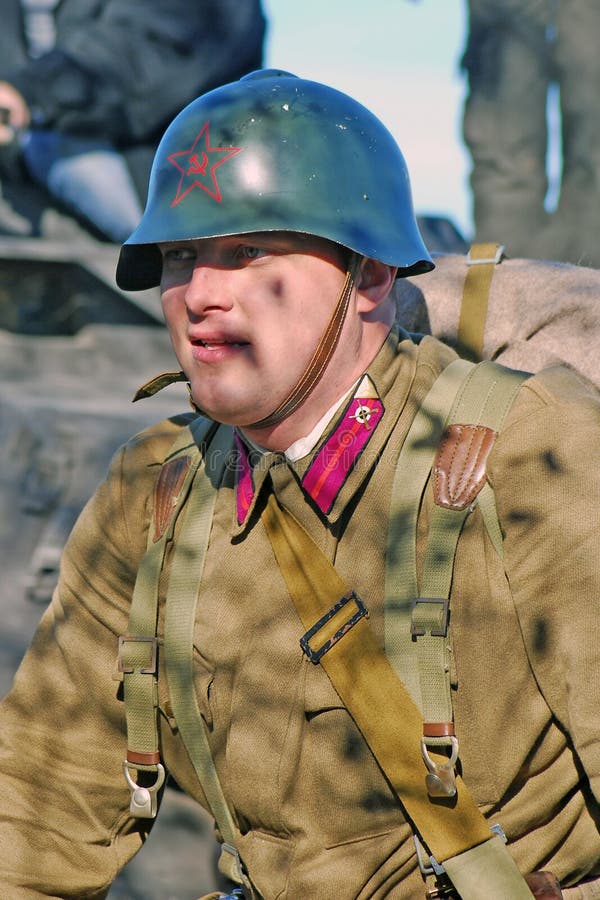 Russischer Soldat-reenactor Redaktionelles Bild - Bild von gesicht ...