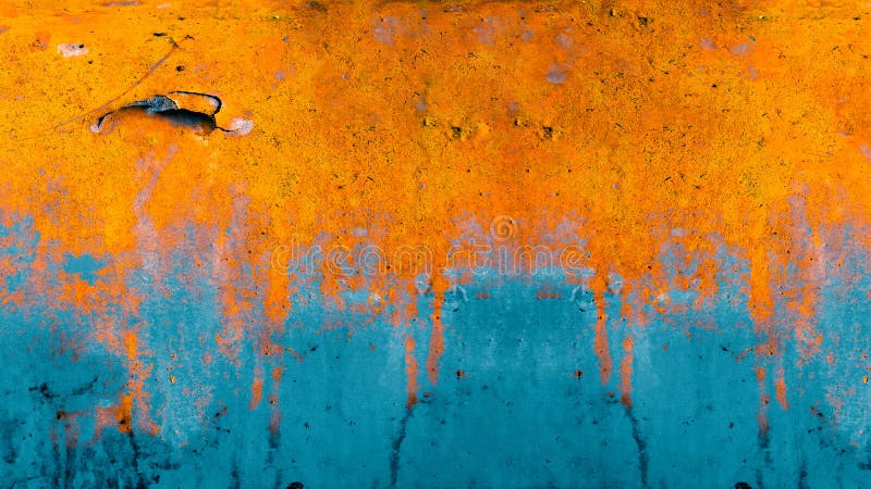 Rust Background - Blue Orange Rustic Abstract Painted Metal Steel ...